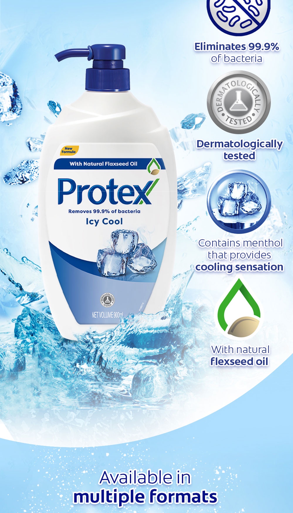 [Eliminates 99.9-percent] Protex Icy Cool Antibacterial Shower Gel ...