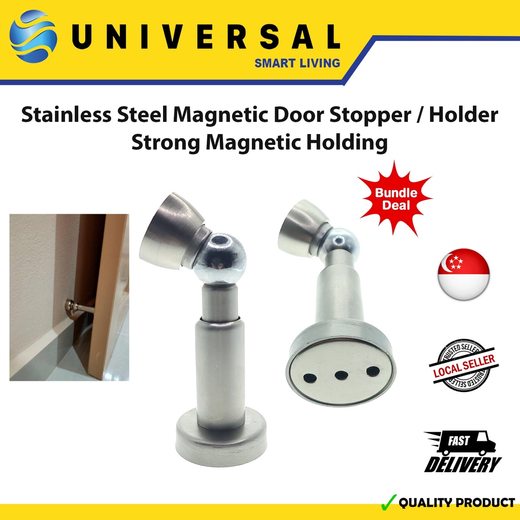 [SG SHOP SELLER] Stainless Steel Magnetic All Angle Door Stopper ...