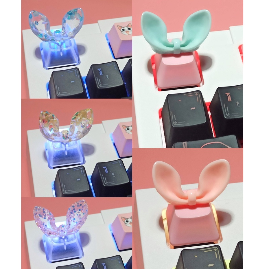 Cute Artisan Keycap ABS PBT Bunny Ears For Mechanical Keyboard keycaps ...