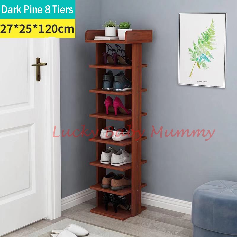 D168 Doorway Single Shoe Rack Wooden Shoe Shelf/ 6/7/8 Tier Shoe Rack ...