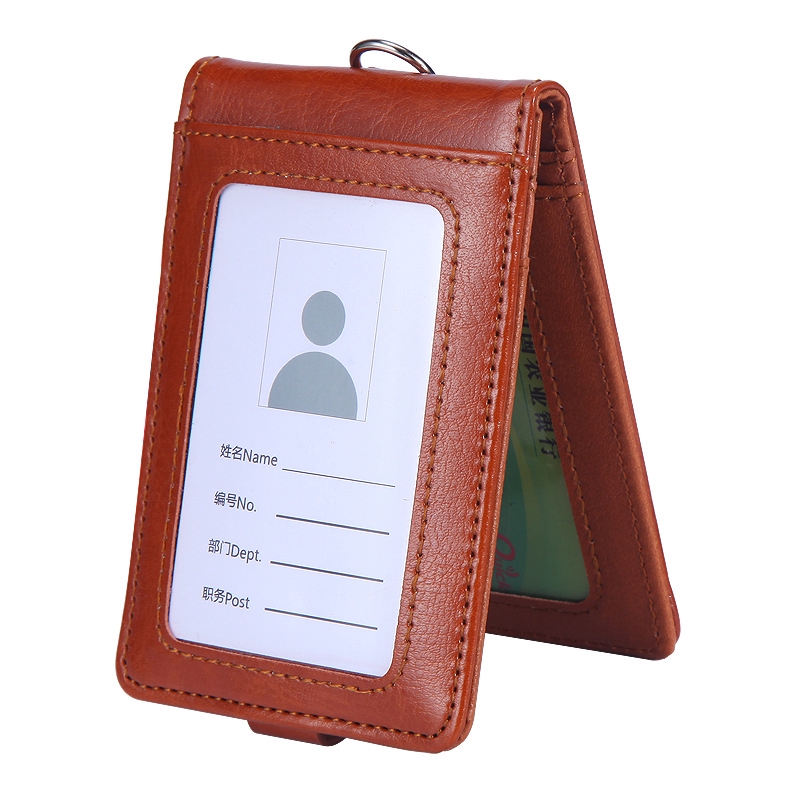 Card Holder Multifunctional ID Holder Work Card Leather Badge ...