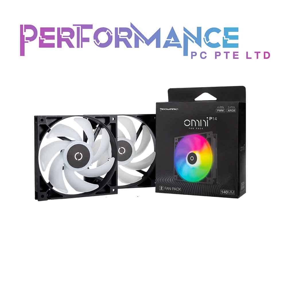 Tecware Omni P12/P14 Fans, 3/2 Fan Pack Black/White (1 YEAR WARRANTY BY ...
