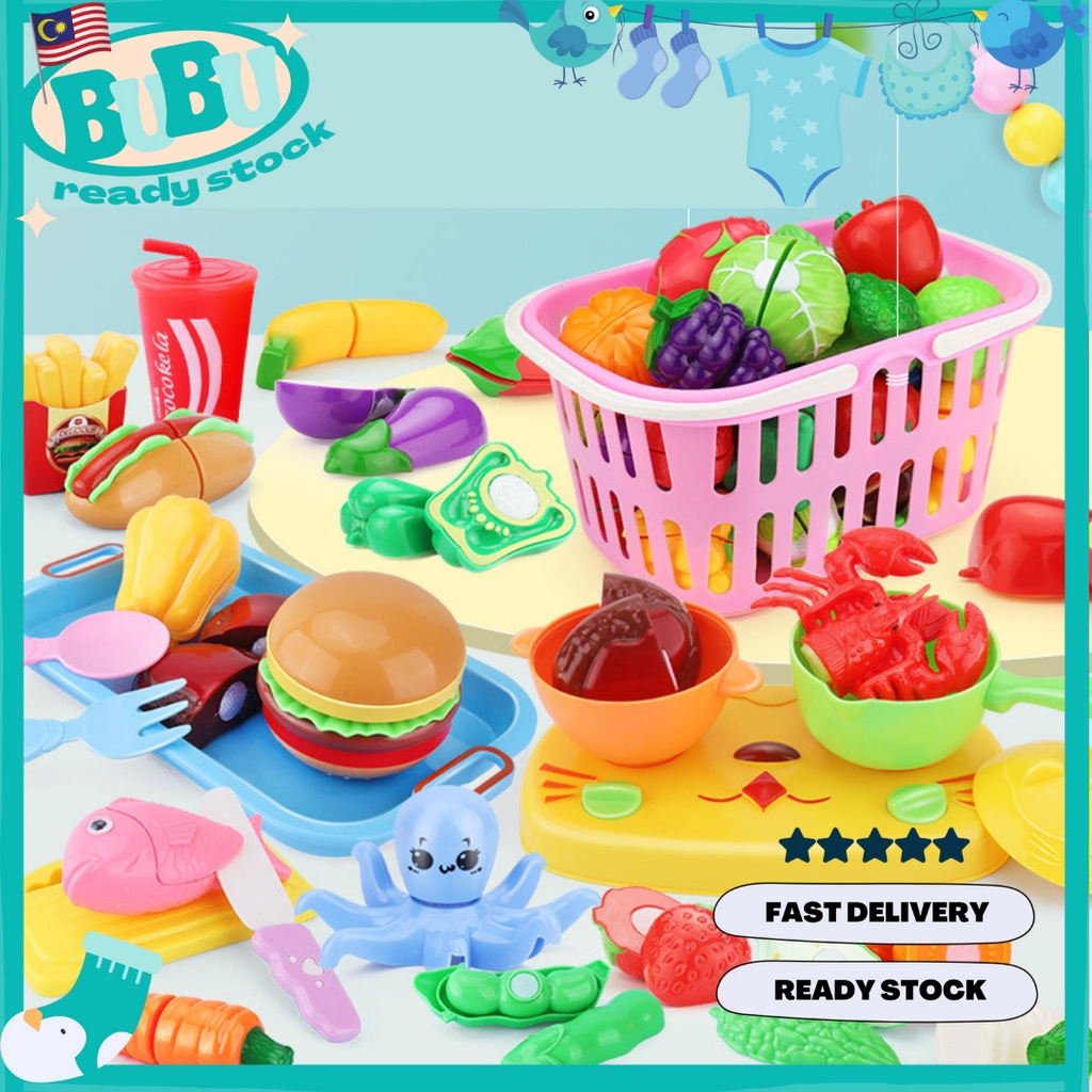 BUBU Velcro Fruit and Vegetables Kitchen Cutting Game Child Kids Toy ...