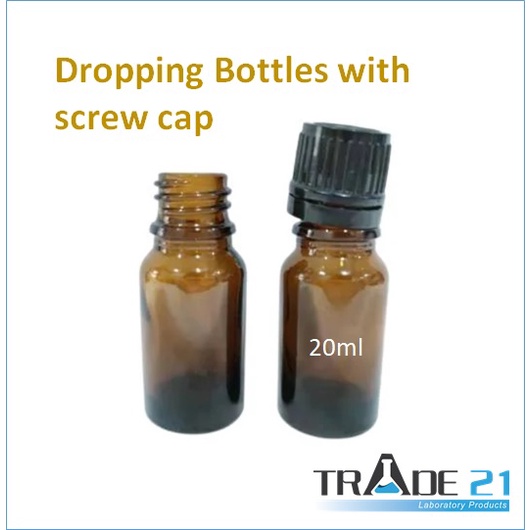 [2 pieces] 10ml, 20ml Dropping Bottle Thread Bottle Amber Glass ...