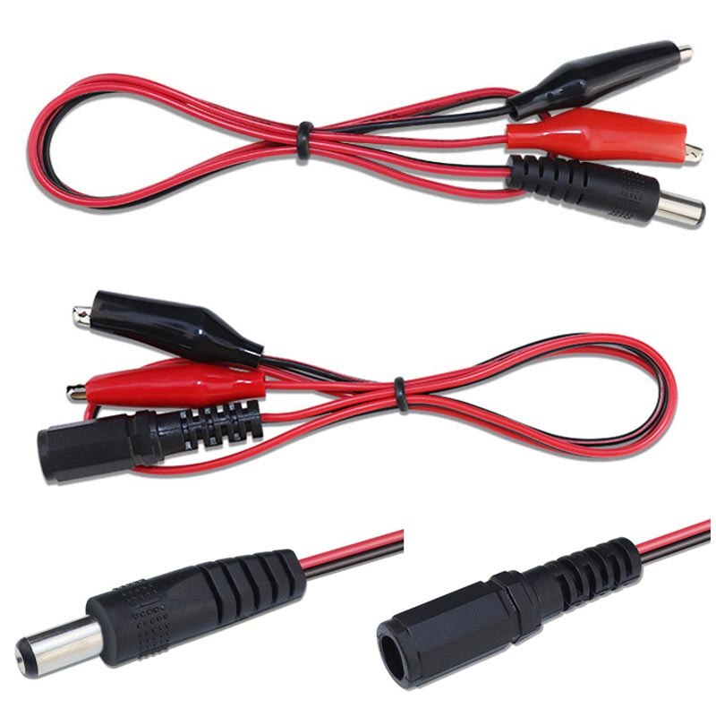 50Cm Crocodile Wire DC 5.5*2.1Mm Male Female Jack Cable To Alligator ...