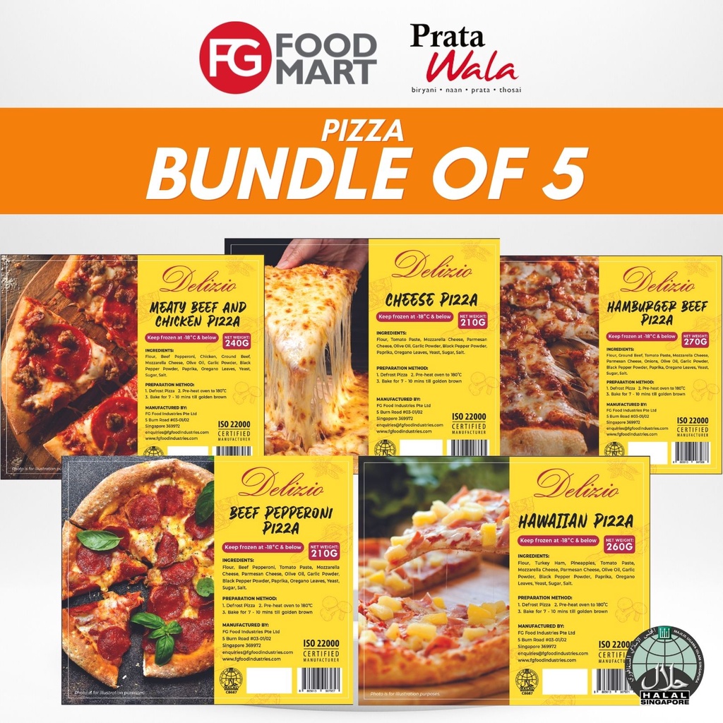 [Delizio Pizza Bundle]Buy 4 Free 1 Pizza (Hawaiian, Meaty Beef ...