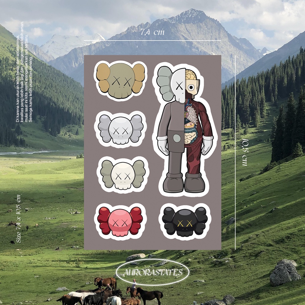 Kaws STICKER | Hp STICKER | Mini STICKER | Tumbler STICKER | Aesthetic ...