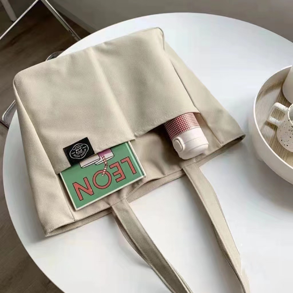 Canvas Tote Shopping Bags Shoulder Large-capacity Portable bag Korean ...