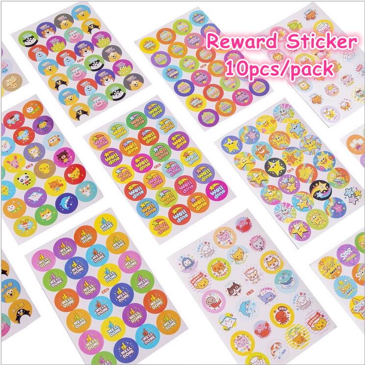 【SG ready stock】🎀 Reward Stickers🎀10pcs/pack🌟Smiley Face Award ★Star ...
