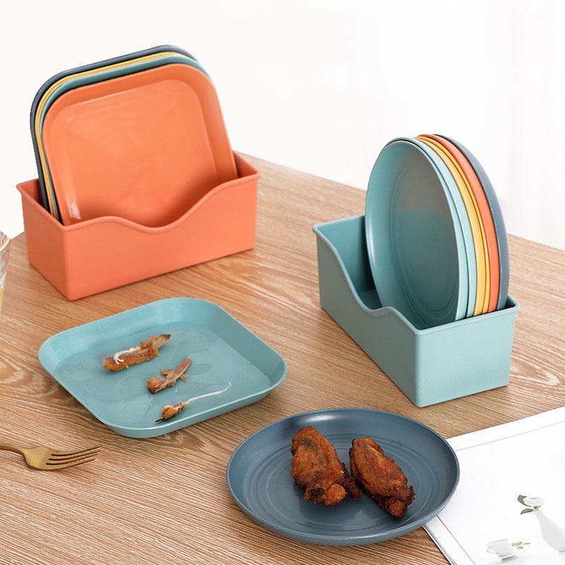 4pcs Kitchen Plate Macaron Bone Spit Dish Household 6-inch Small Dish ...