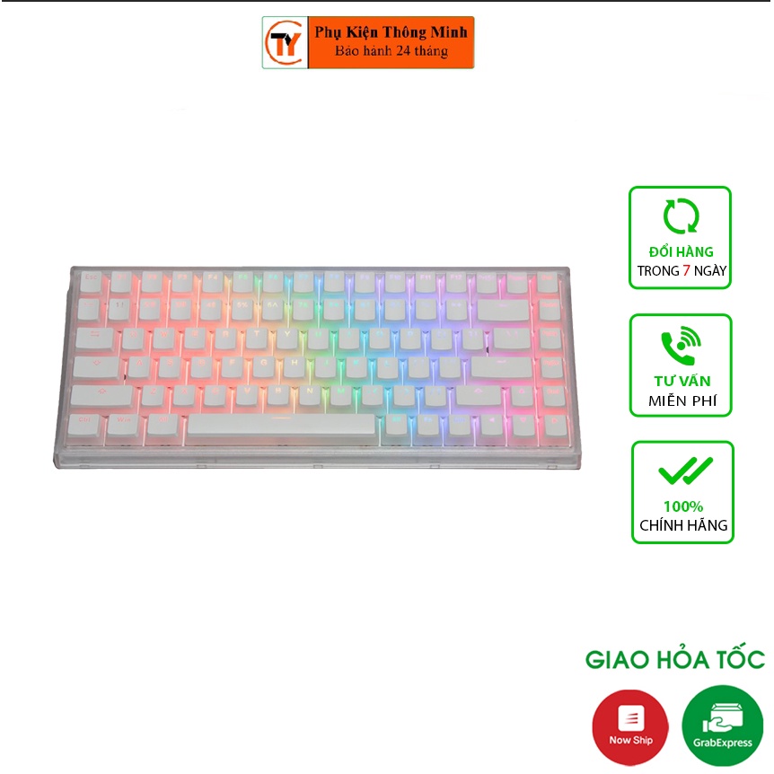 Keycool KC84 Pro Transparent White RGB A-E1 Hotswap Three-mode ...