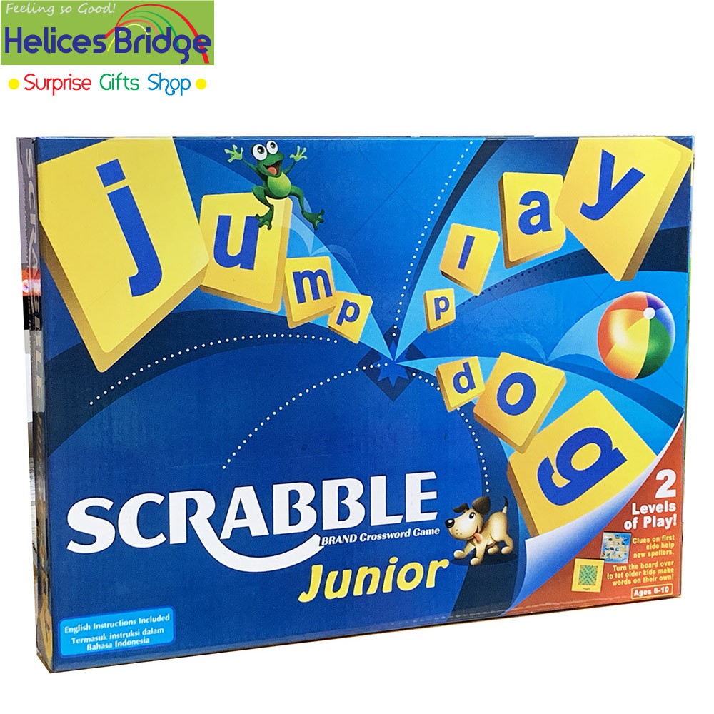 🌈Scrabble Junior Board Game Classic Crossword Game Kids family Funny ...