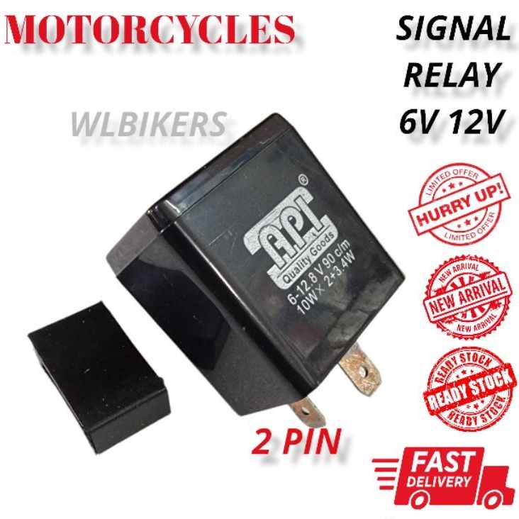 MOTORCYCLES 12V/6V SIGNAL RELAY FLASHER RELAY CONDENSER 2PIN LIGHT LAMP ...
