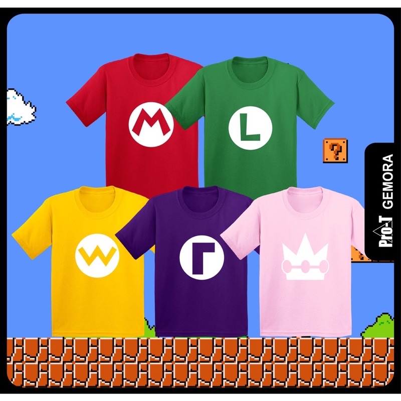 Nintendo (Super Mario/Luigi/Waluigi/Wario/Princess)Cartoon T-shirt ...