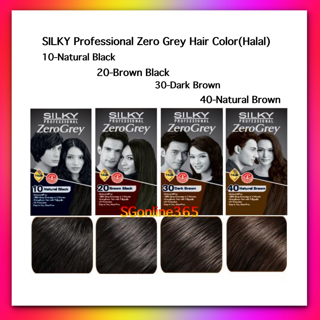 SILKY Professional Zero Grey Hair Color 95ml(Halal) | Shopee Singapore