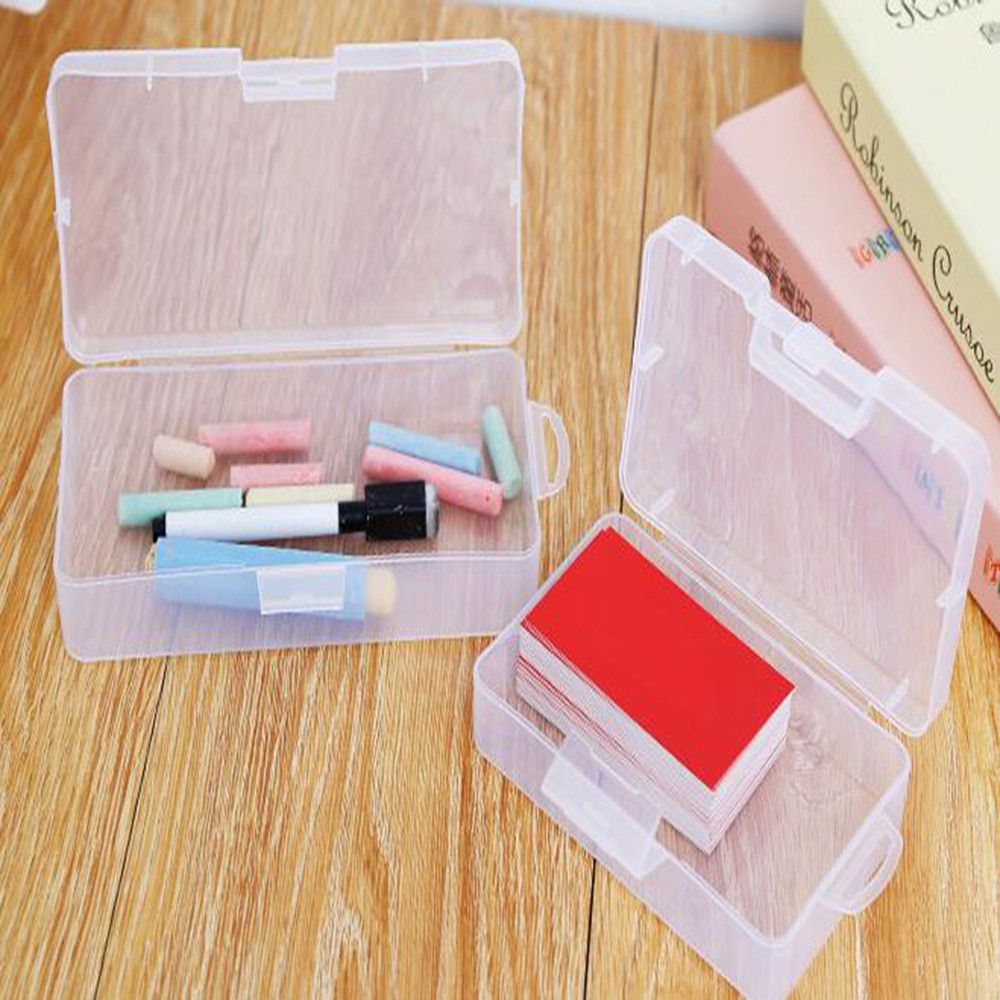 New Small Transparent Plastic Clear Storage Box Square Multipurpose ...