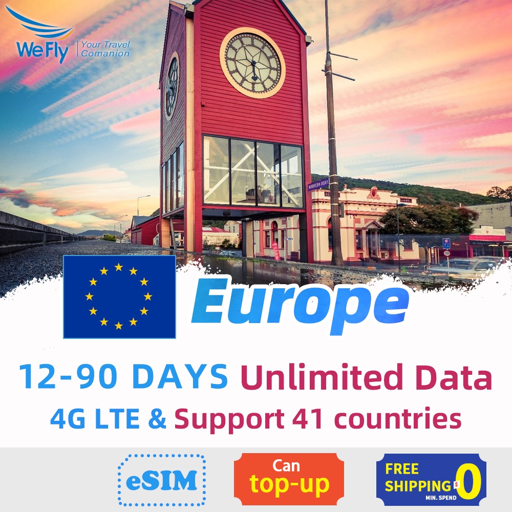 Wefly Europe (41 Countries) 12~90 Days + Unlimited Lower Speed Data Prepaid Sim card | Shopee ...