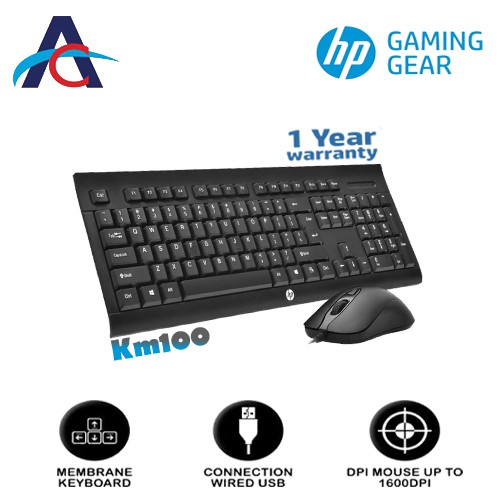 HP KM100 USB Wired Gaming Keyboard Mouse Combo | Shopee Singapore