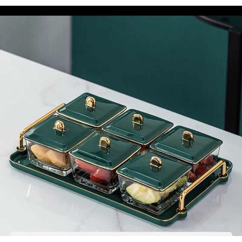 Tet Jam Set, Luxury Porcelain Bowl Confectionery - 6-Compartment vip ...