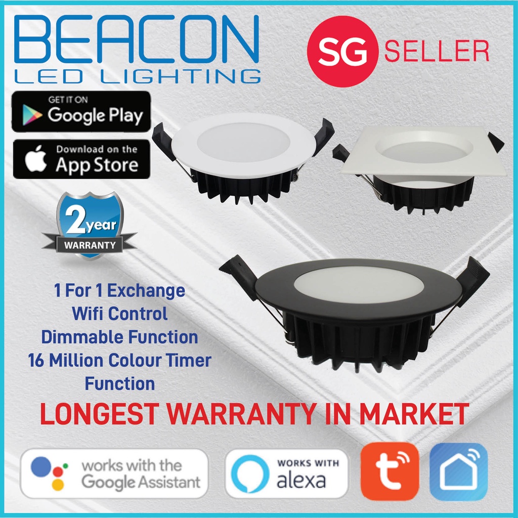 BEACON LED 12W Wifi 2.4G Smart Downlight / Multiple Colour / Dimming ...