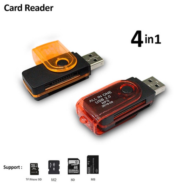 Card Reader All in One 4in1 Multi Memory Converter To Flashdisk 4slot ...