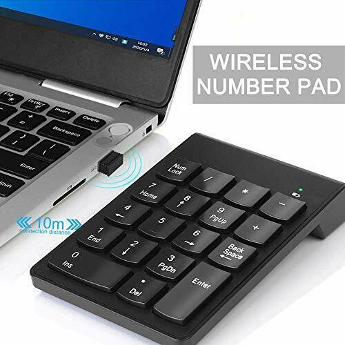 Wireless 2.4GHz 18 Keys Number Pad Numeric Keypad Keyboard for Laptop ...
