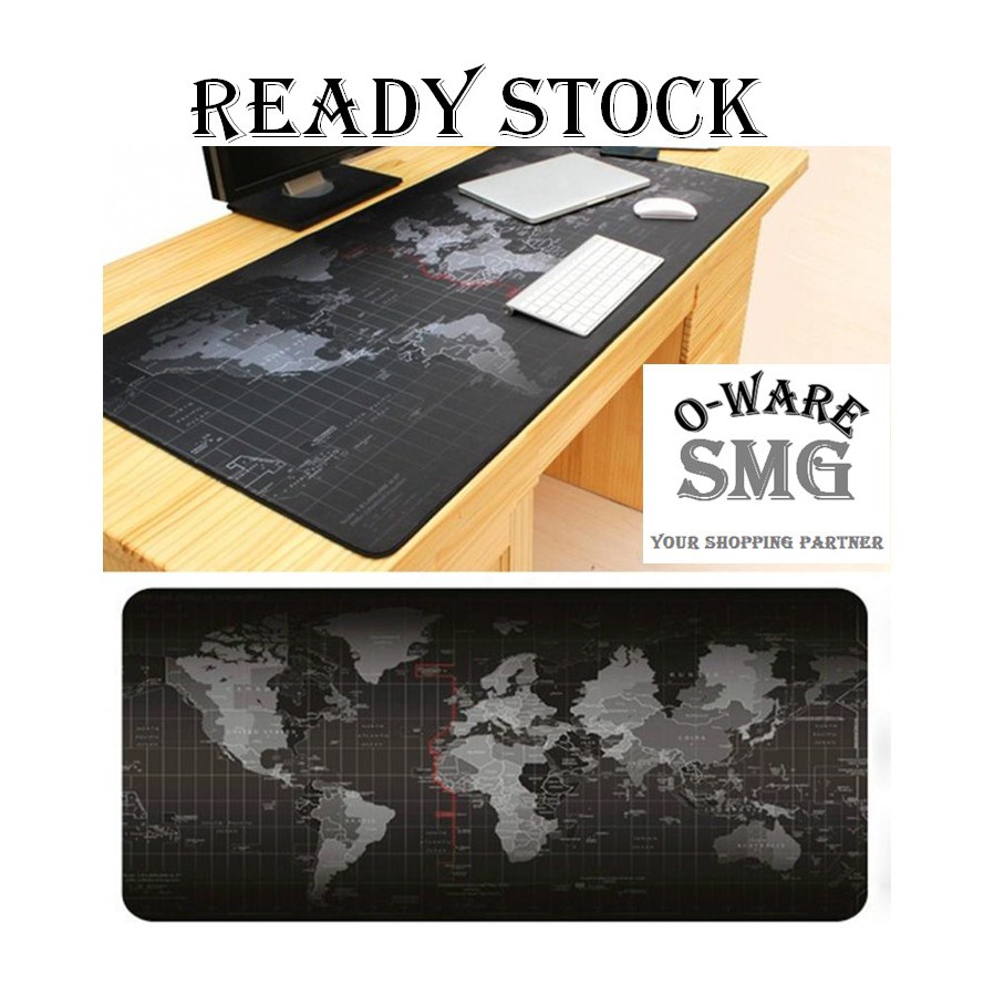 Gaming Mouse Pad XL Desk Mat World Map Motif 400 x 800 mm | Shopee ...