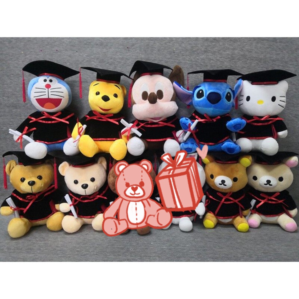 30cm Graduation Convocation Doraemon Pooh Mickey Stitch Hello Kitty ...