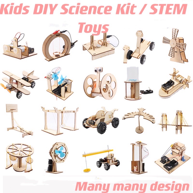 READY STOCK STEM Kids DIY Science Kit Educational Toy 16 Designs Kids ...