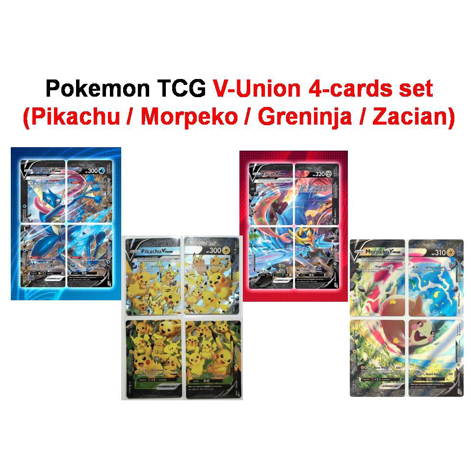 Pokemon TCG V-Union 4-cards set (Mewtwo/Greninja/Zacian) | Shopee Singapore