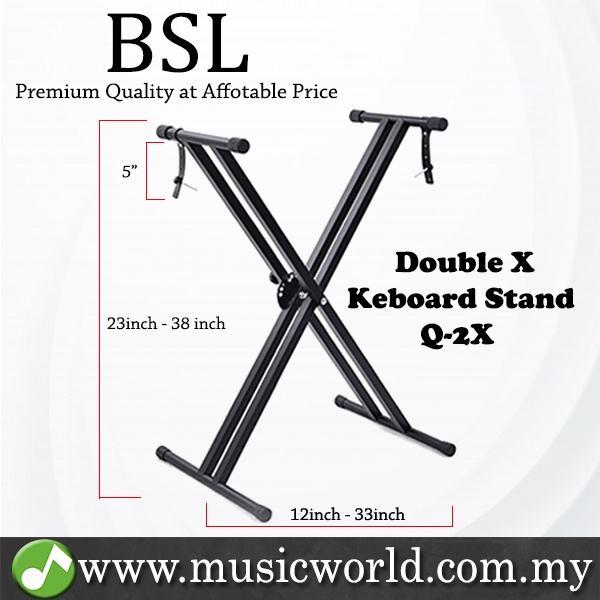 BSL Q-2X Double X Adjustable Keyboard Stand Heavy Duty Electric Organ ...