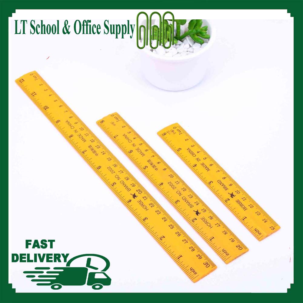 Wooden Ruler 30cm-12 inches Measurement (1pcs) | Shopee Singapore