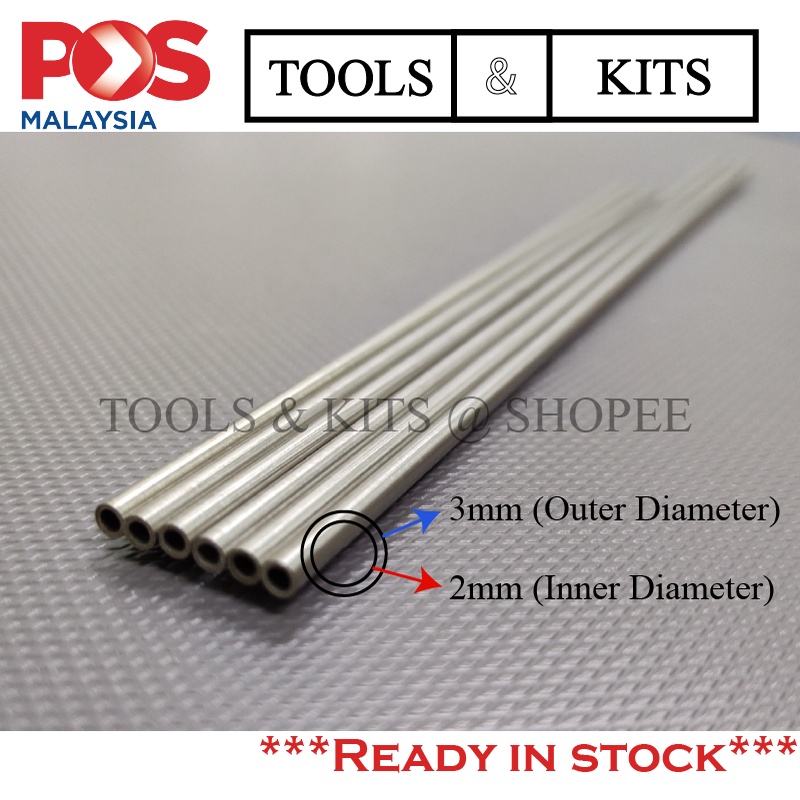 3mm Stainless Steel Hollow Metal Rod Linear Metal Shaft Inner Diameter ...