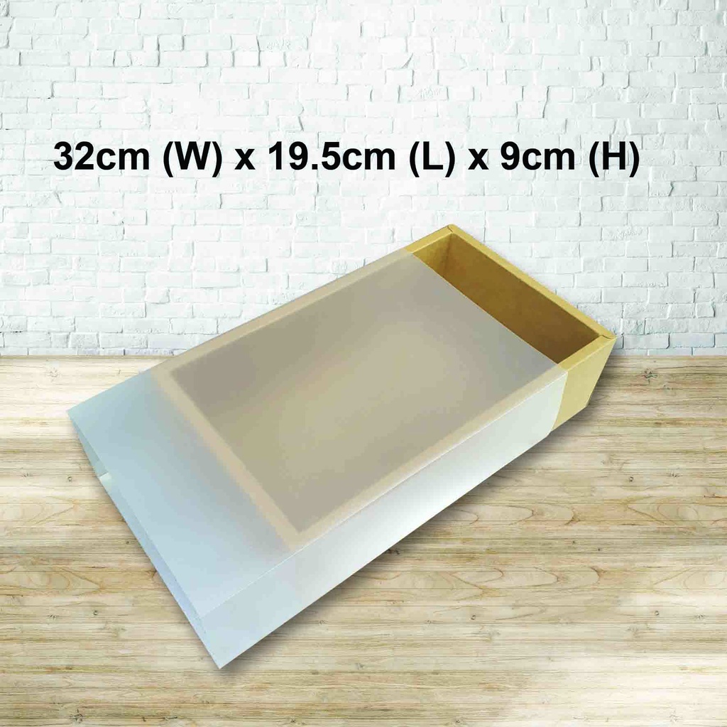 32x19.5x9 Frosted PVC Slide in Brown Box | Sliding Packing Box ...