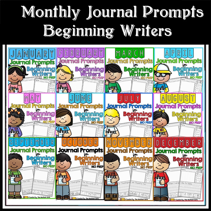 Monthly Journal Prompts for Beginning Writers (The Bundle) WorkSheets ...