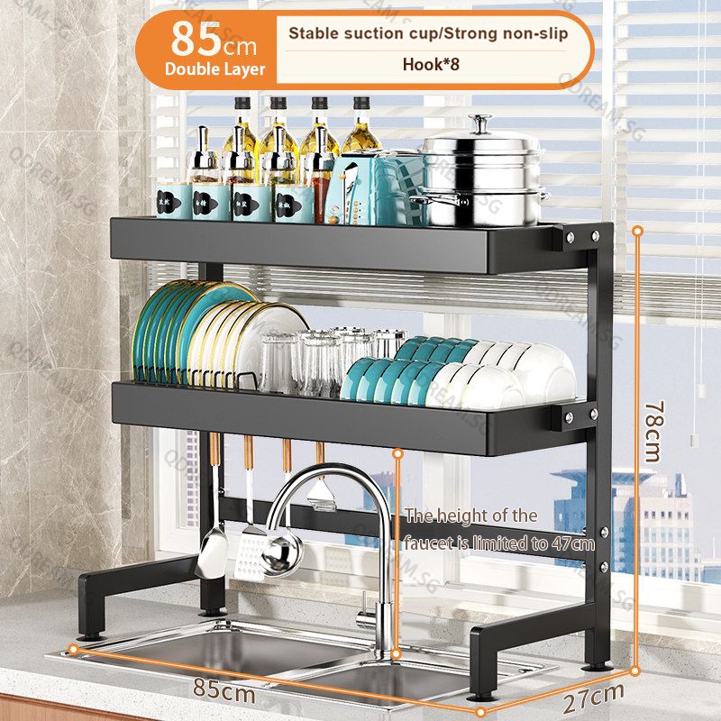 YOULITE Kitchen Sink Rack Stainless Steel Sink Organizer Kitchen ...