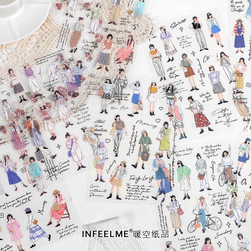 2 Sheets Fashion City Girl Sticker People Stickers For Scrapbooking ...