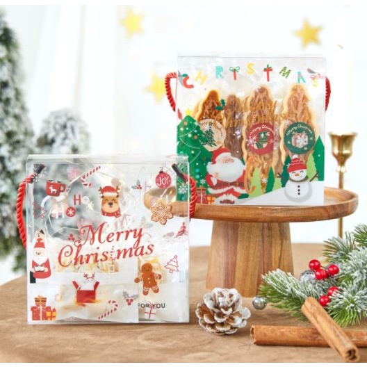 Gift box - Christmas cookie packaging transparent clear santa claus ...