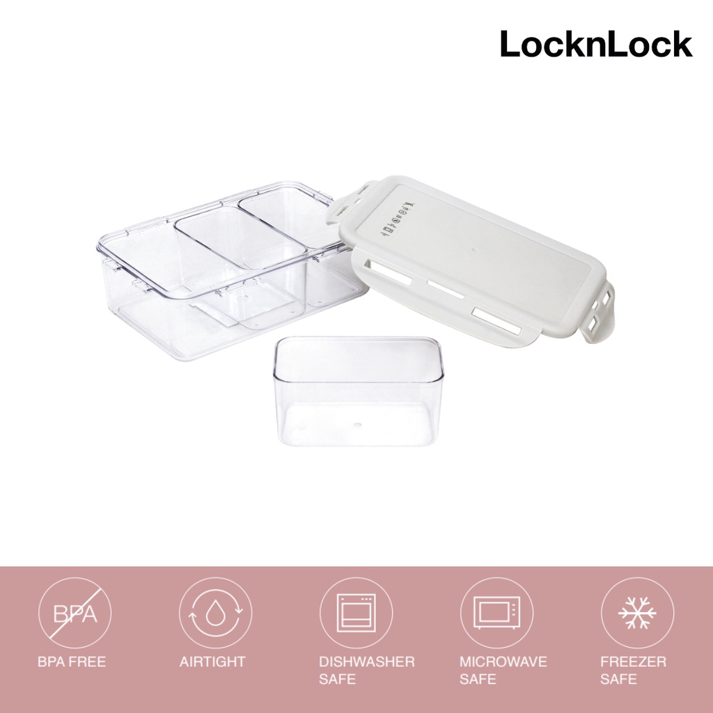 LocknLock Official 1L Bisfree Grey Stackable Food Container with ...