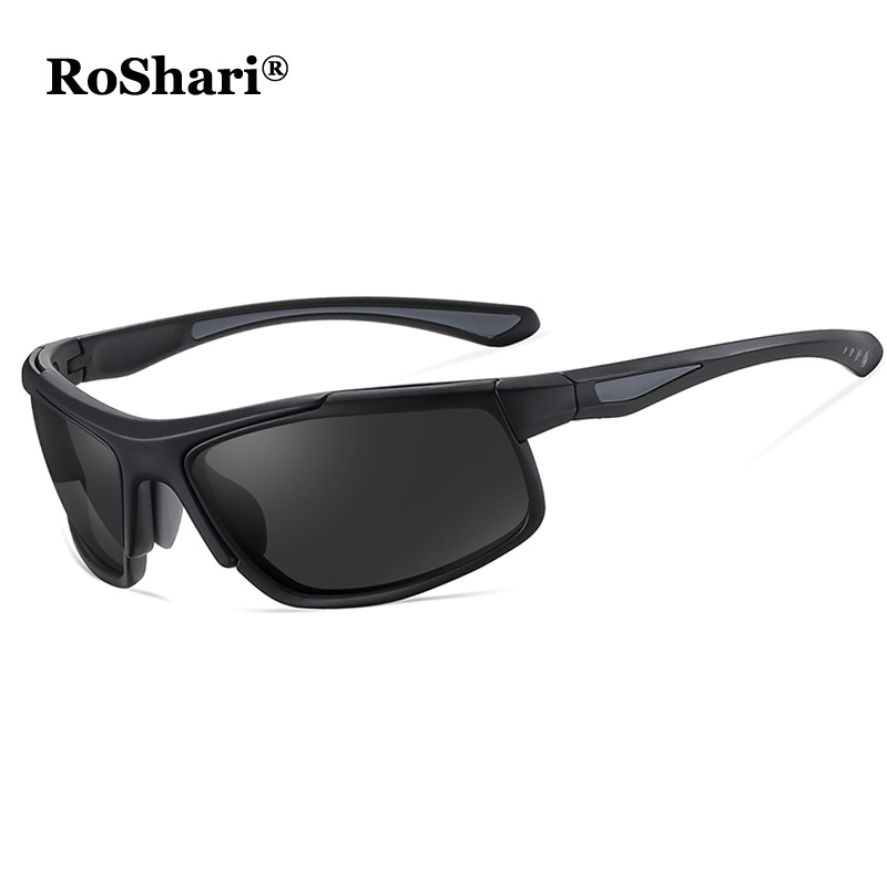 RoShari A103 Polarized Sports Sunglasses for Men Women Fishing Cycling ...