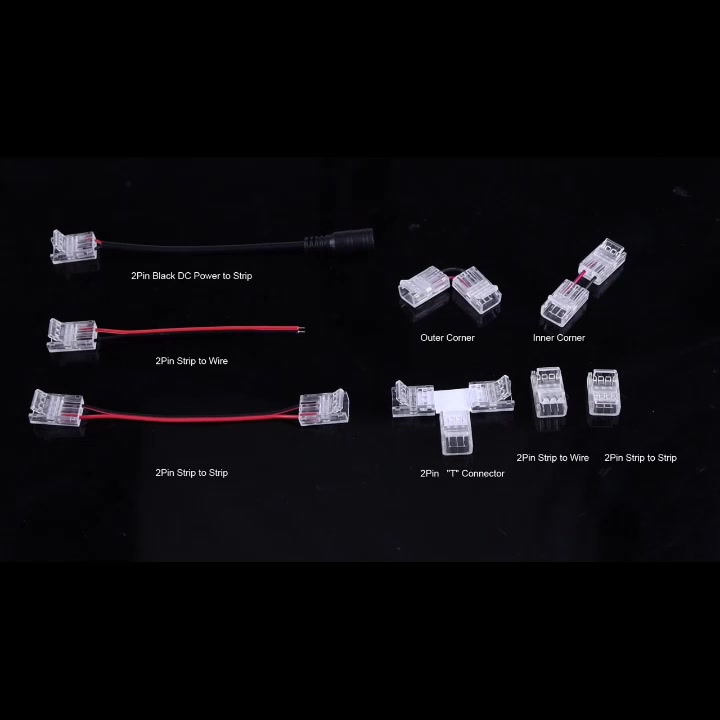 COB Strip accessories 2Pin Solderless Connectors 8mm for Led Light ...