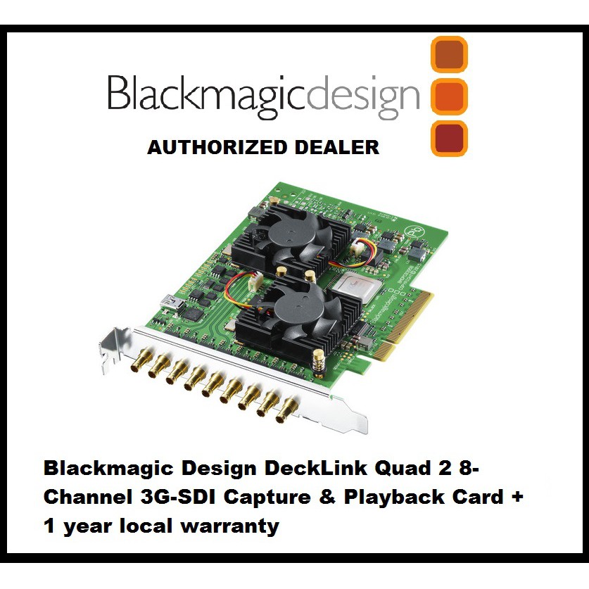 Blackmagic Design DeckLink Quad 2 8-Channel 3G-SDI Capture & Playback Card + 1 year local ...
