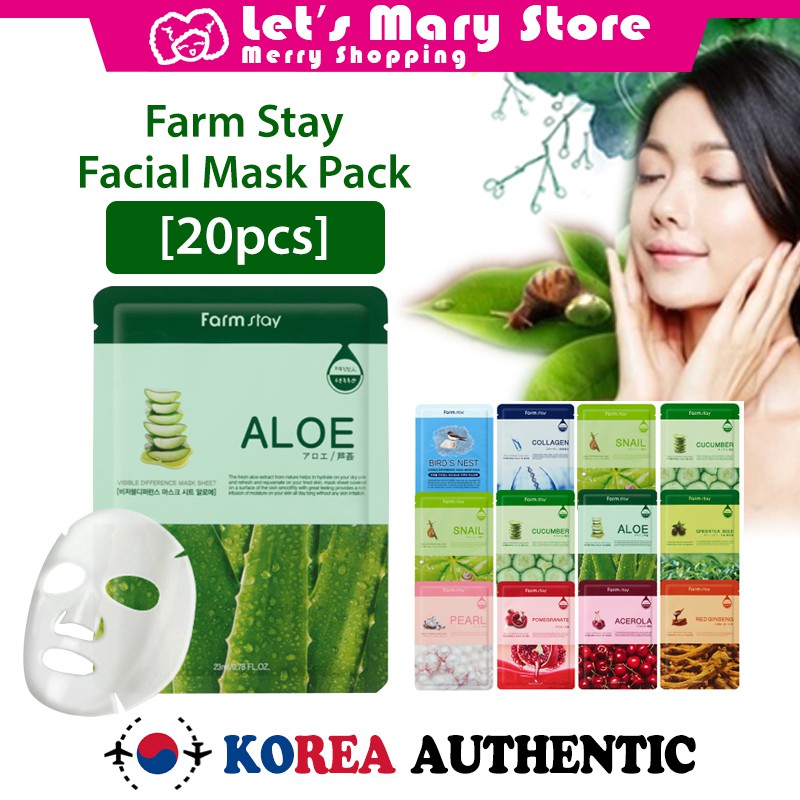 Farm Stay Facial Mask Pack 20pc ★ masks / made in Korea/ Local delivery ...