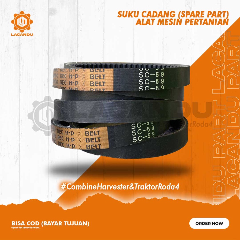 V BELT / FANBLET SC59 ORIGINAL BANDO / VBLET JALAN KUBOTA DC 70 for ...