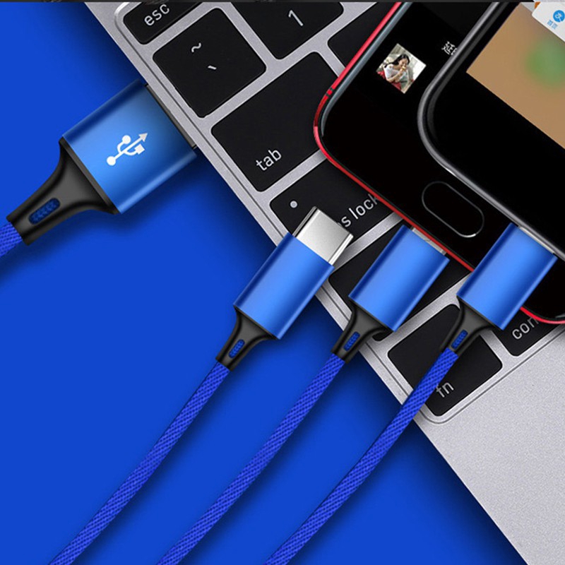 3 in1 Cables Type C iPhone Lightning Micro USB Cable | Shopee Singapore