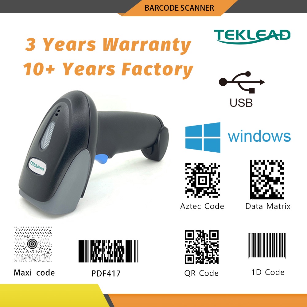 Handheld 2D QR PDF417 Barcode Scanner Wired Bar Code Reader | Shopee ...