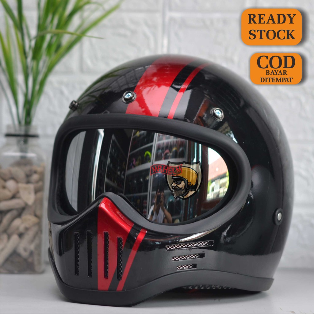 Custom CAKIL M30 SIMPSON TRACKER BLACK MAROON HELMET WITH INNER VISOR ...