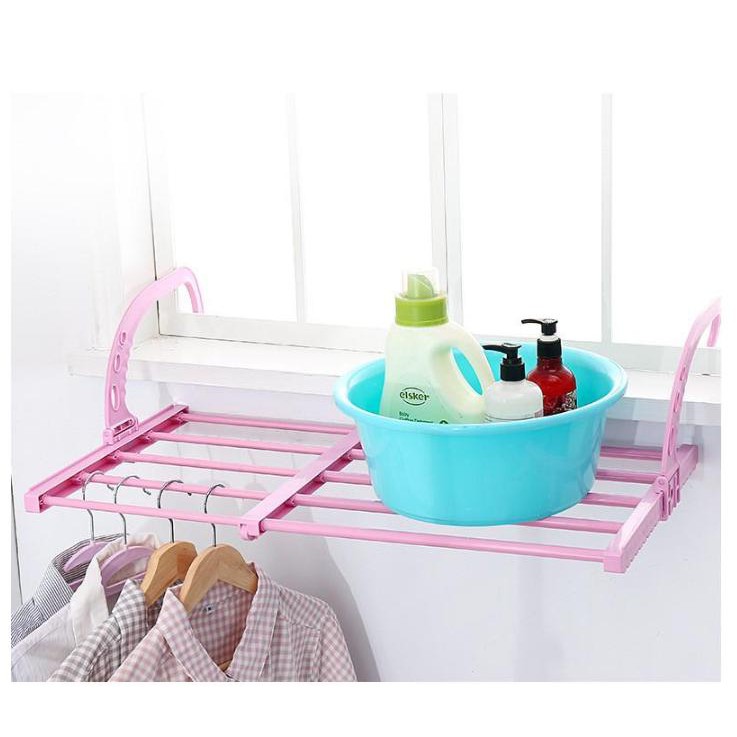 Double Folding Drying Rack Outdoor Portable Clothes Hanger Balcony ...