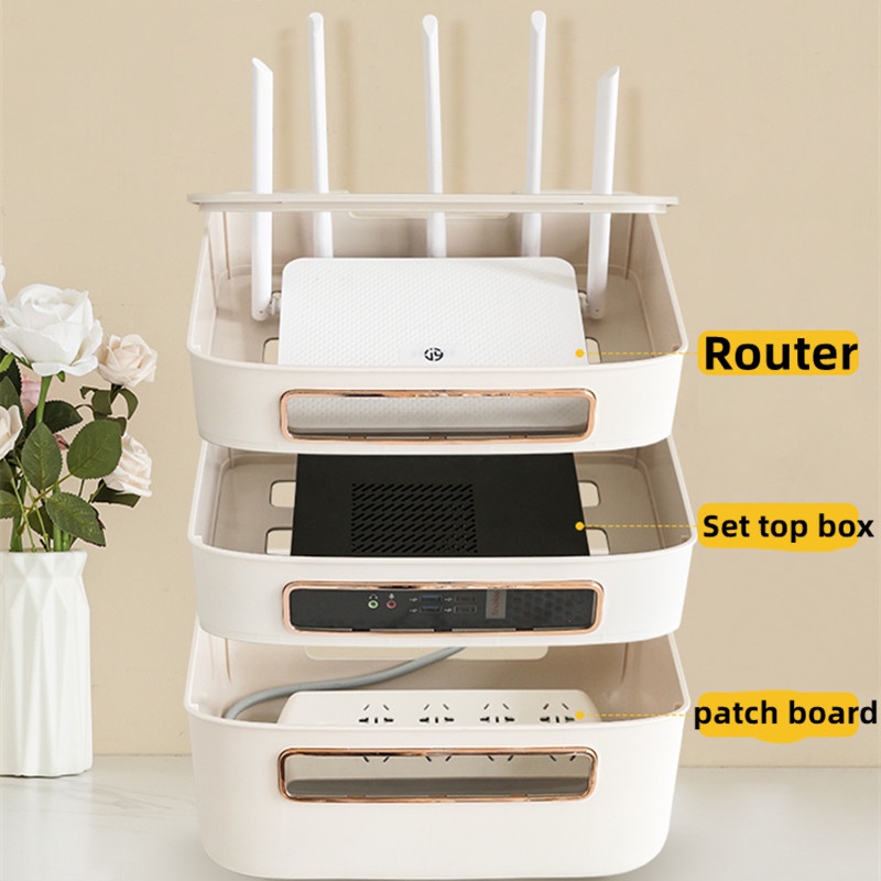 WiFi Router Storage Box Wire TV Set Top Box Shelf Socket Optical Cat ...