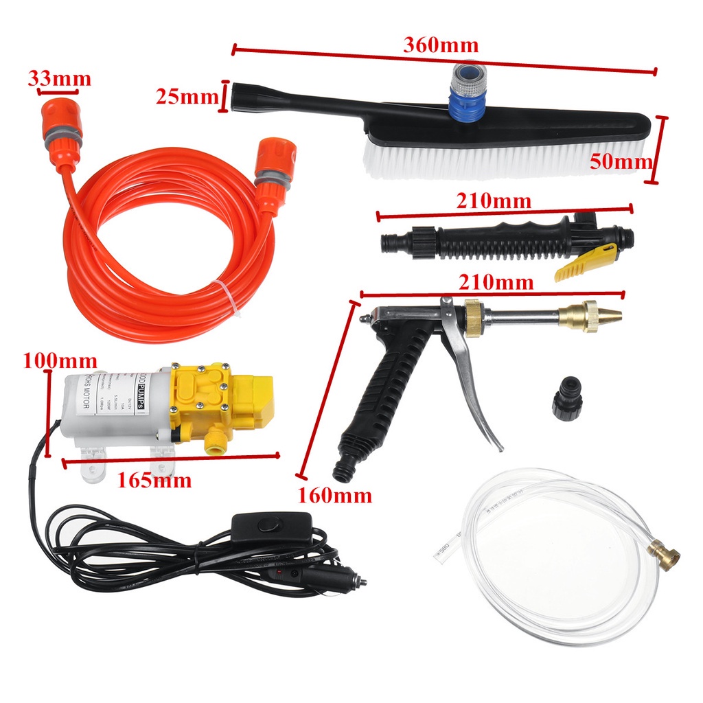 Portable Car Washer Guns Pump Car Sprayer 12V High Pressure Cleaner ...